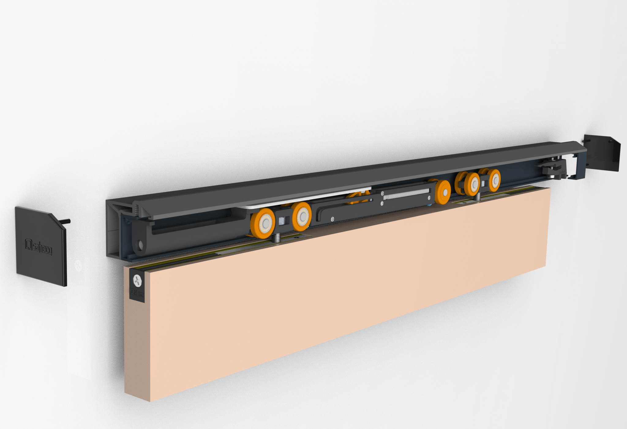STAR Skydedørsskinne 5m Sort - Svalk